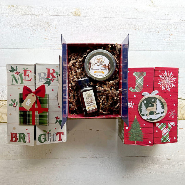 Festive Duo Gift Box with Creamed Honey and 4oz Honey | Bee Friends Farm